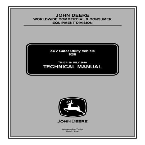 John deere xuv 825i gator utility vehicle service repair manual ...