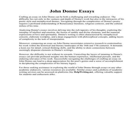 John Donne Essays | PDF
