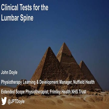 Clinical tests for the Lumbar Spine | PPTX