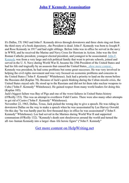 Jfk Assassination Conspiracy Essay | PDF