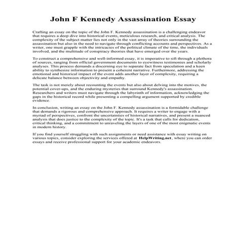 John F Kennedy Essay | PDF