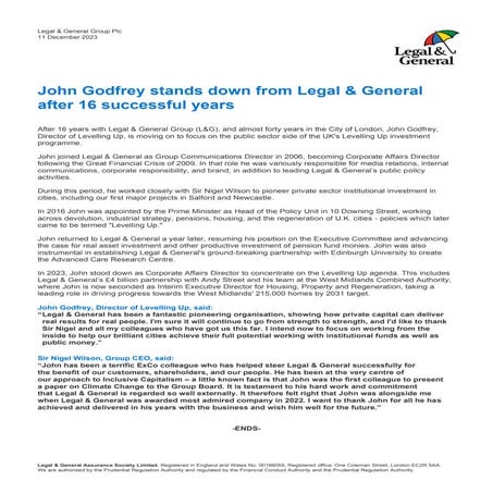 John Godfrey is leaving Legal & General to level Britain up | PDF