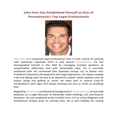 John Hart Has Established Himself as One of Pennsylvania's Top Legal ...