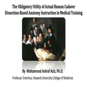 Teaching Anatomy with Human Cadavers | PPTX