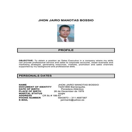 John jairo manotas bossio cv. | DOCX