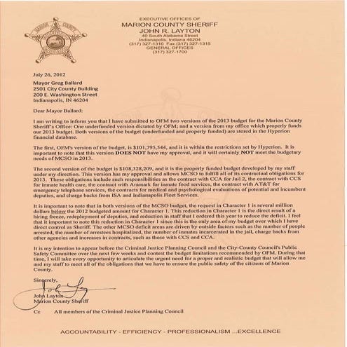 John Layton Budget Request Letter | PDF