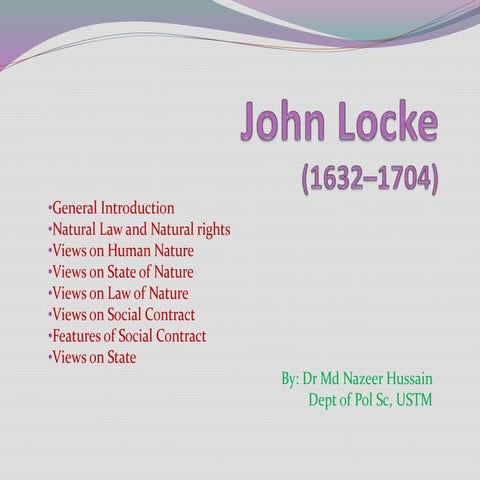 John Locke by Dr Md Nazeer Hussain | PPT