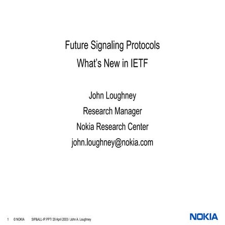 Future Signaling Protocols What’s New in IETF | PDF | Computer Networking | Computing