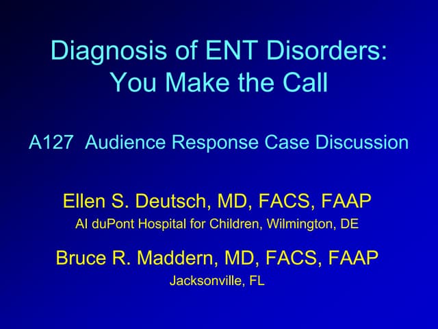 25 Important Cases In Ear Nose Throat | SurgicoMed.com