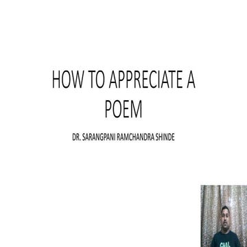 How to write a critical appreciation of a poem? | PPT
