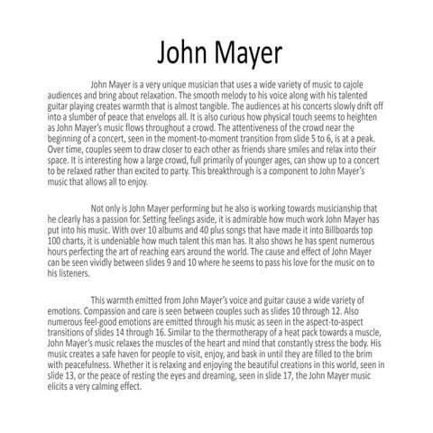 John mayer pic essay | PPT