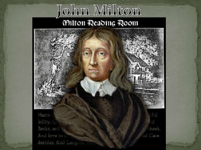 On His Blindness by: John Milton | PPTX