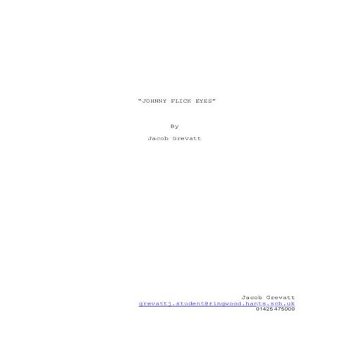 Johnny Flick Eyes Draft 1 Pdf