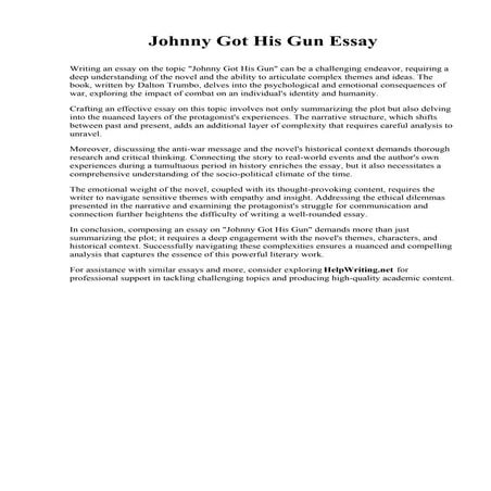 Johnny Got His Gun Essay.pdf