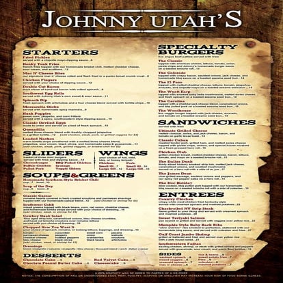 Johnny utahs Lunch And Dinner Menu NYC | PDF | Bars & Restaurants ...