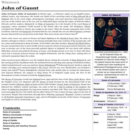 John of gaunt wikipedia | PDF