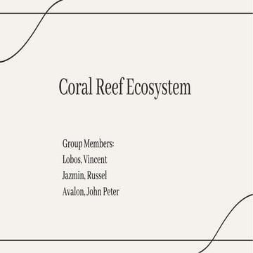 coral reef ecosystem and types of coral reefs | PPT