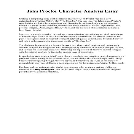 John Proctor Character Analysis Essay.pdf