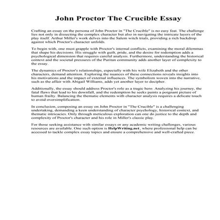 John Proctor Tragic Hero | PDF