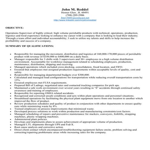 Shipping And Receiving Manager Resume | DOC