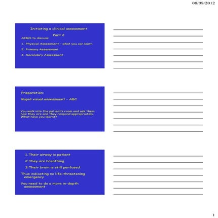 Patient Assessment in the Emergency Room Department | PPT