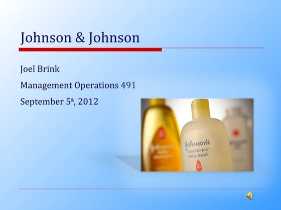 CASE 19 JOHNSON & JOHNSON (A case Study) | DOCX
