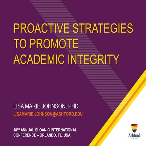 Proactive Strategies for Promoting Academic Integrity | PPTX