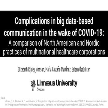 Complications in big data-based communication in the wake of COVID-19 ...