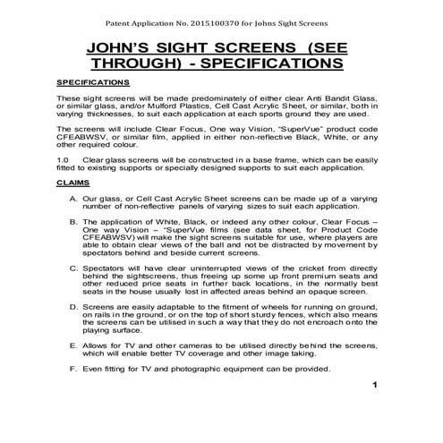Johns sight screens specifications rev a | DOCX
