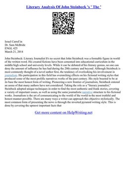 English 1102- Research Presentation-(John Steinbeck)- by Eula Smith | PPT