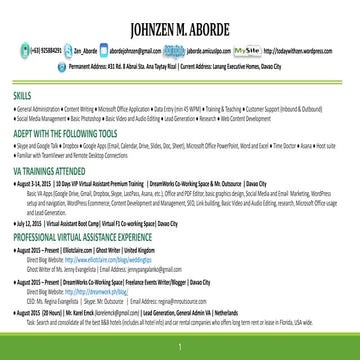 JOHNZEN ABORDE RESUME | PPT