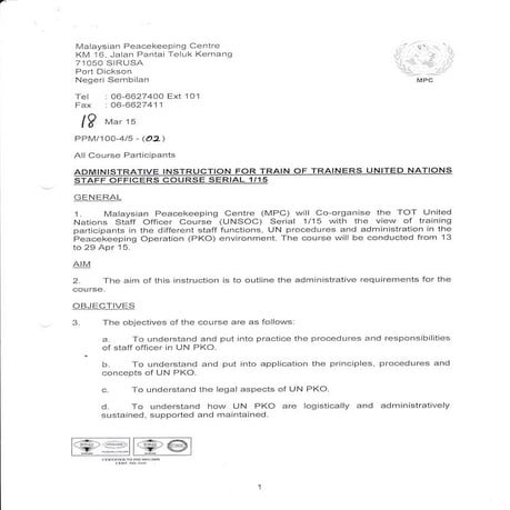 Joining instruction unsoc[3] | PDF