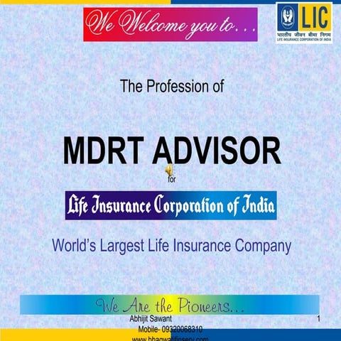 Join LIC as a MDRT Advisor | PPT