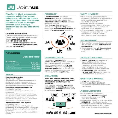 One Pager Joinnus www.joinnus.com
