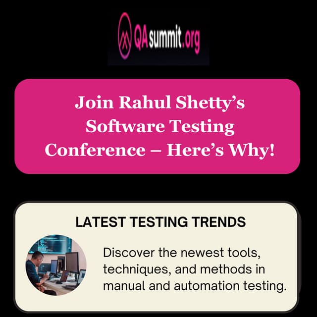 Join Rahul Shetty's Software Testing Conference at the QA Summit | PDF