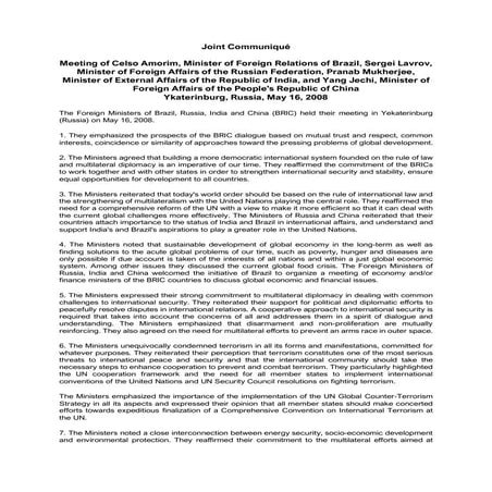 Joint Communique 16 May 2008 | PDF