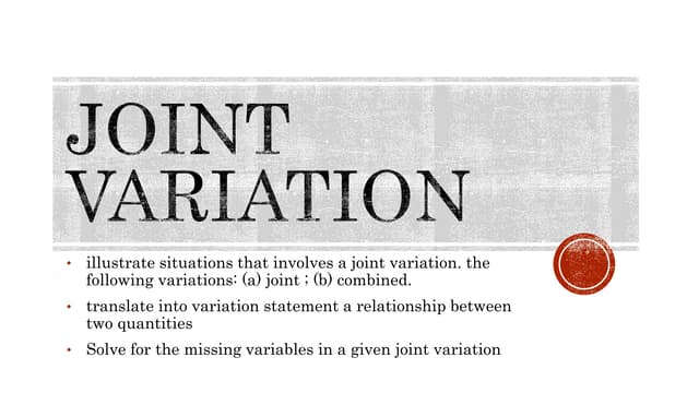 direct and inverse variations | PPTX