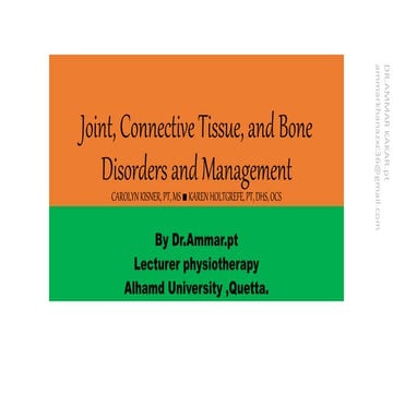 Joint, Connective Tissue, and Bone Disorders and Physiotherapy management | PPTX