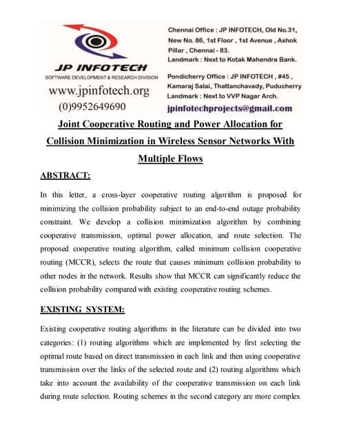 Joint Cooperative Routing And Power Allocation For Collision Minimization Pdf