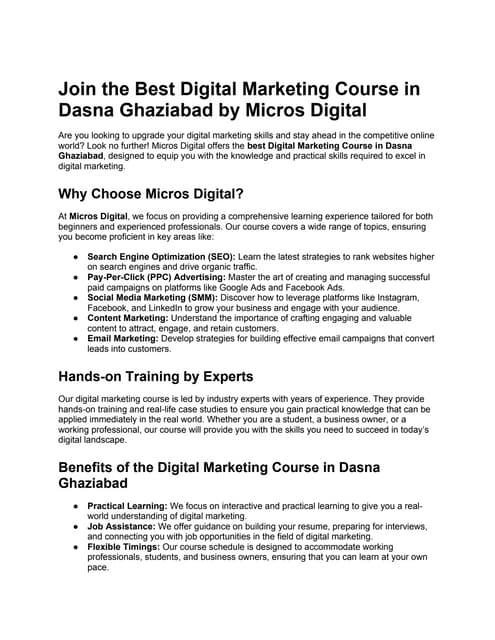 digital marketing course | PDF