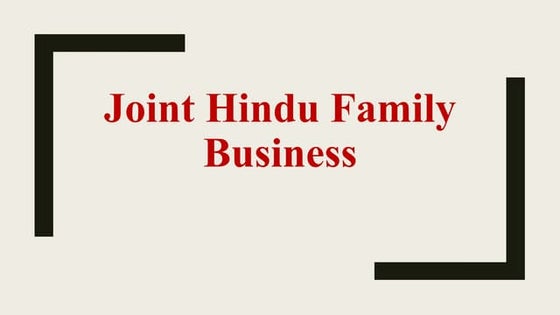 Hindu undivided family[huf] (3) | PPTX | Business Accounting & Finance | Business