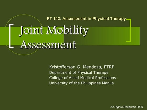Principles of Joint MobilizationDefine osteokinematic and ...