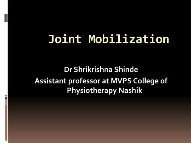 Shoulder Joint Mobilization Pdf
