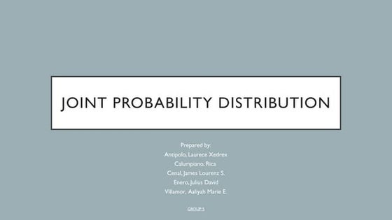 Joint probability mass and density functions | PPT