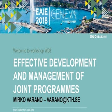 Effective development and management of joint programmes | PDF