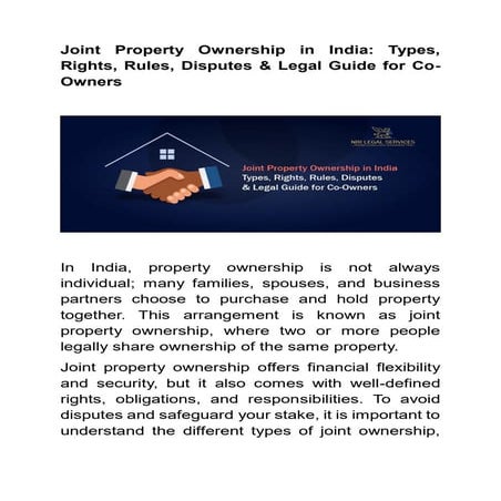 Joint Property Ownership in India for Nris | PPTX