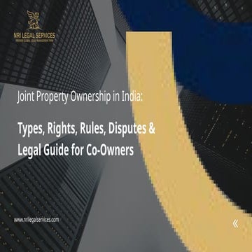 Joint Property Ownership in India for Nris | PPTX