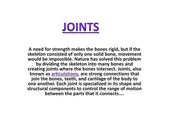 Joints | PPTX | Death, Injury, or Military Conflict | Sensitive Topics