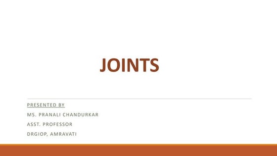 Biomechanics of joints | PPT