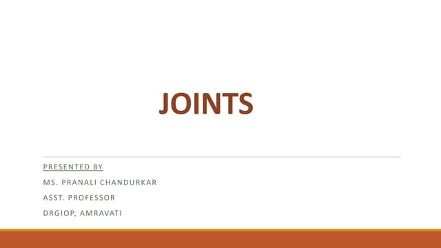 Anatomy of joints | PDF